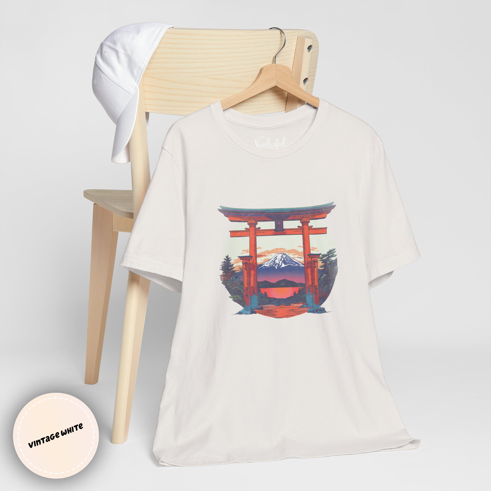 Japanese Torii Gate Retro Style Tshirt With Mount Fuji Design Nature Lover's Gift, Japan ...