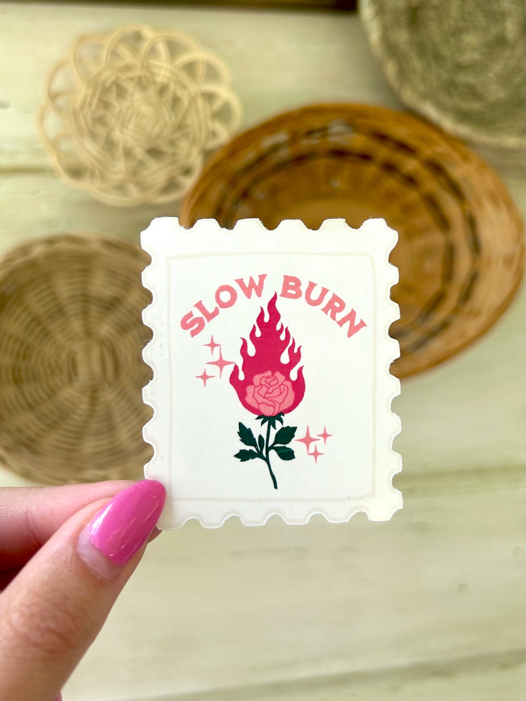 Slow Burn Stamp Sticker - Etsy