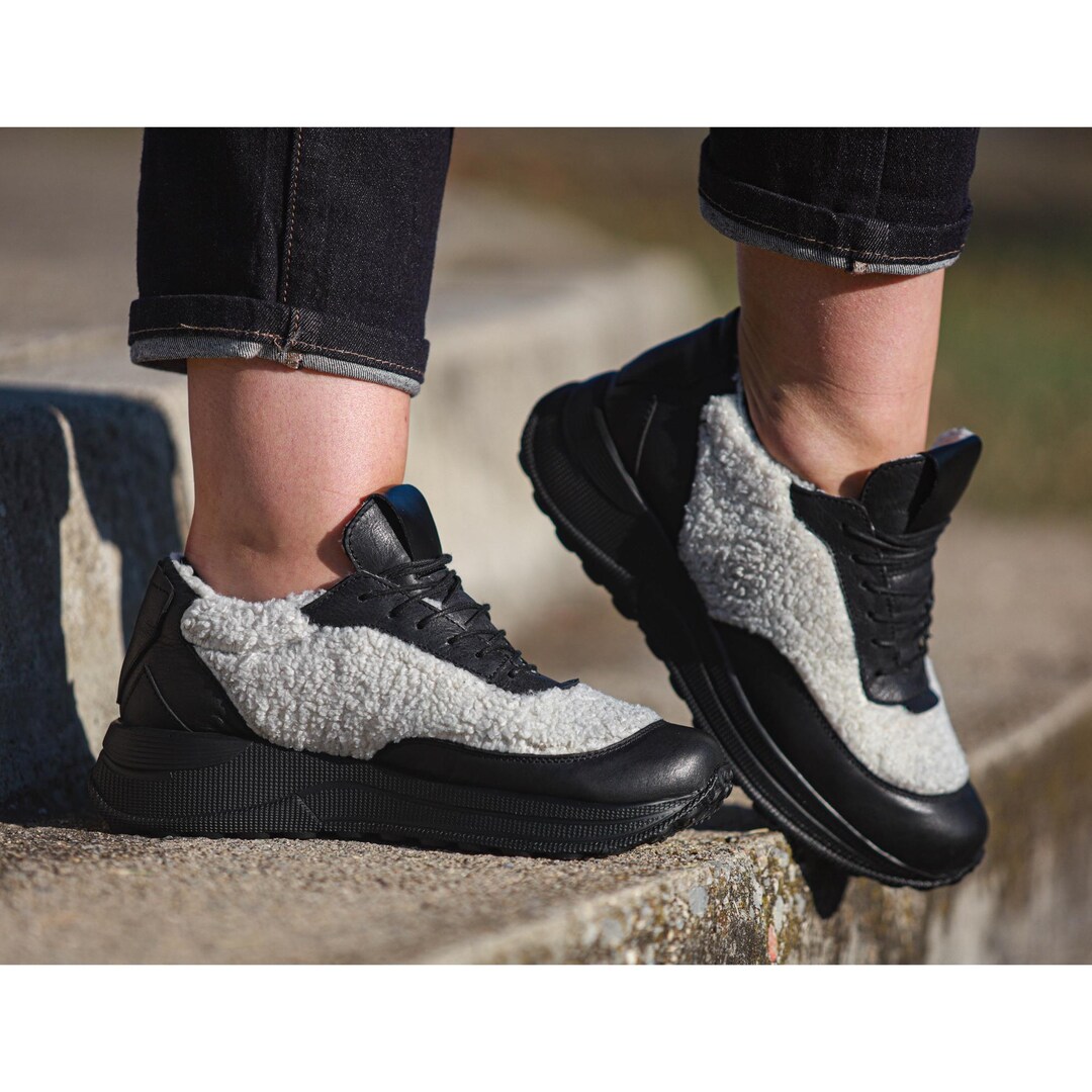 Designer Fluffy Extravagant Leather Sneakers, Genuine Leather Fluffy ...