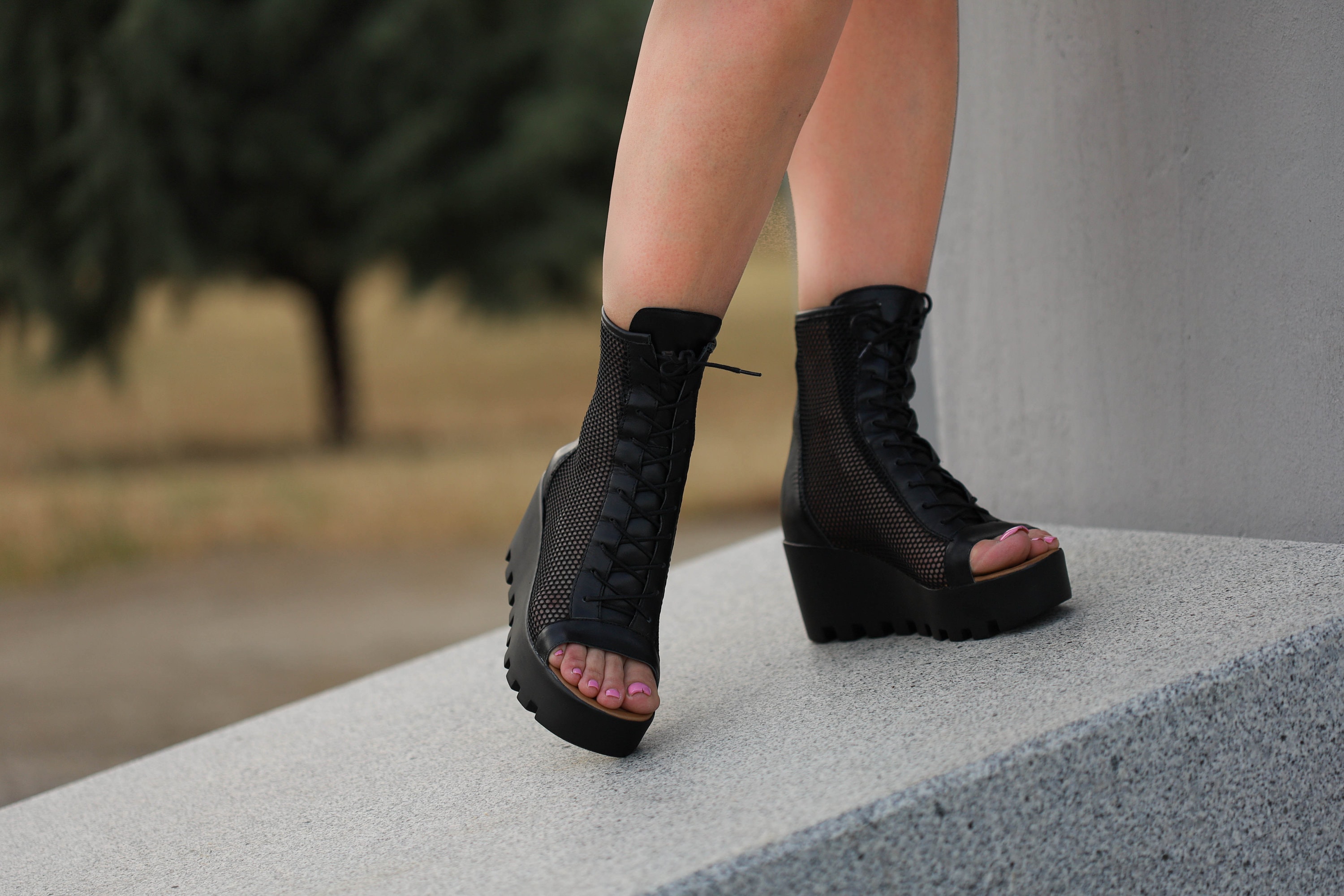 Black Leather Platform Sandal Boots: Gothic Summer Shoes - Etsy
