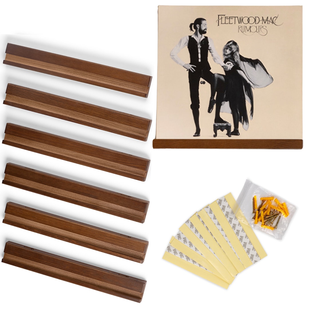 Vinyl Wall Mount Pack of 6 Pinewood Vinyl Record Holder Wall Mount With ...