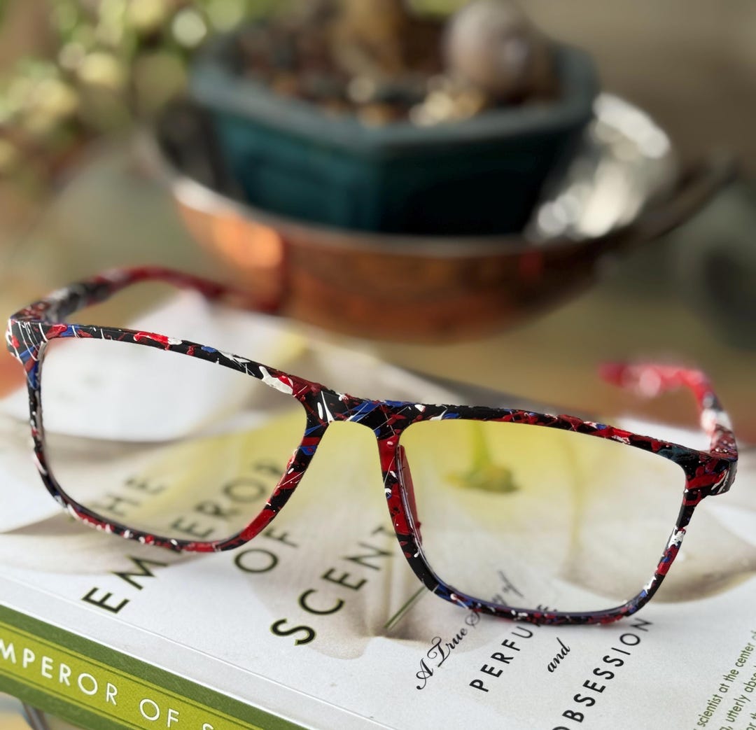 Patriot 1x Readers - Red, White & Blue Hand Painted Splatter - Etsy