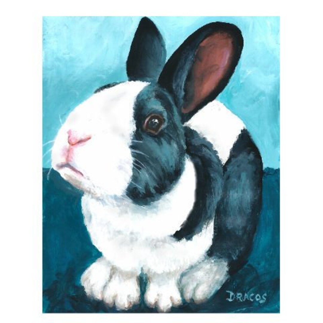 Rabbits Rabbit Art by Dottie Dracos Child's Room Art - Etsy
