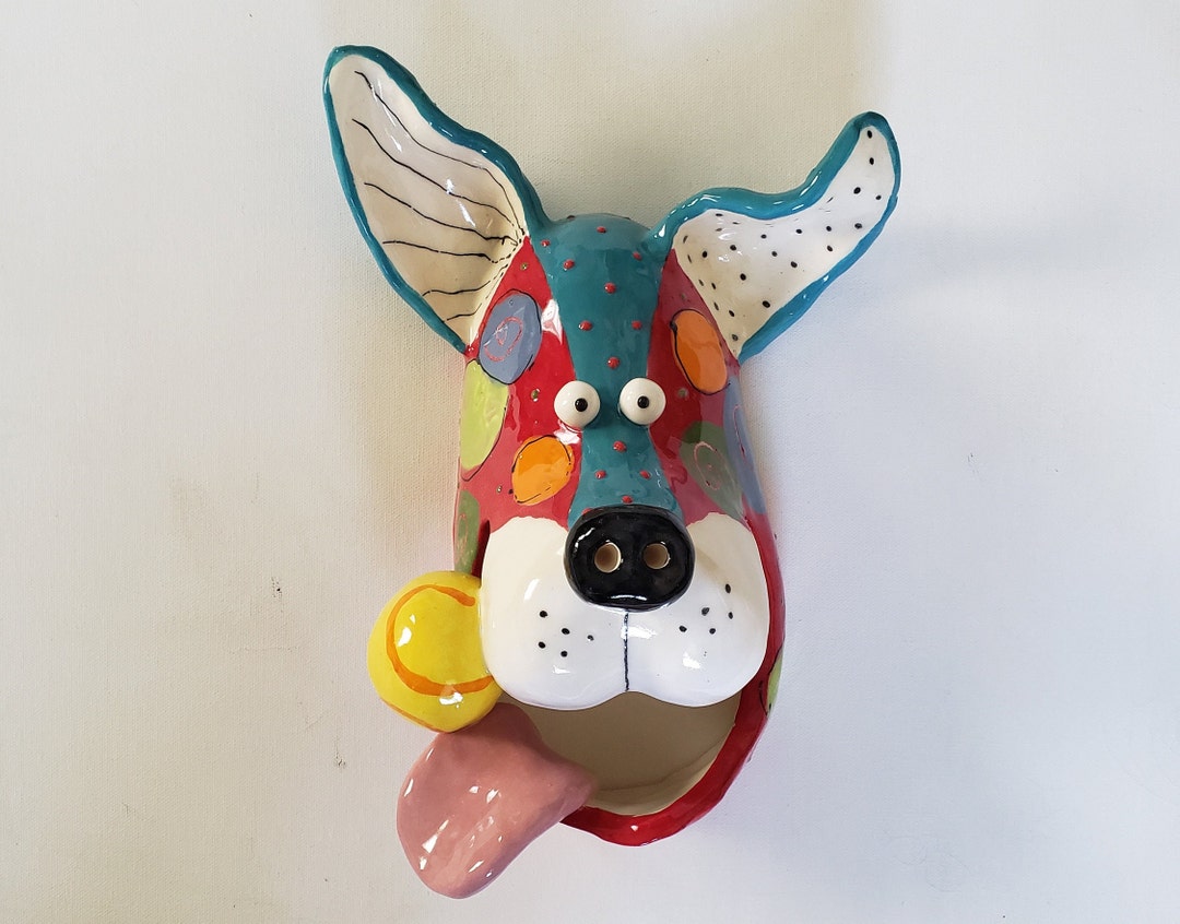 Dogs, Dog Art, Ceramic Dog, Dog Face, Dog Sculpture, Gift, Dog Lover ...