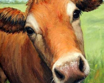 Jersey Cow Art | Etsy