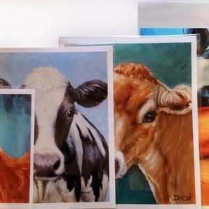 Red Cow Art Print Just Before Sunset Painting by Dottie - Etsy