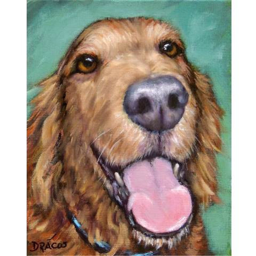 Irish Setter, Dog Art Print, by Dottie Dracos, Dog Painting, Setter Art ...