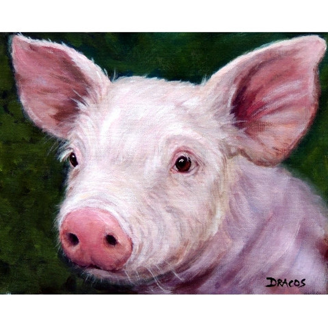 Pigs, Pig Art, Print of Original Painting by Dottie Dracos, Piglet, Pig ...