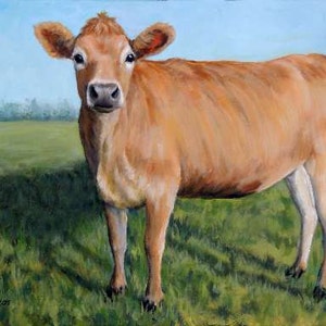 Cows, Jersey Cow, Art Print, Jersey, Farm Art, Modern Farm Art ...