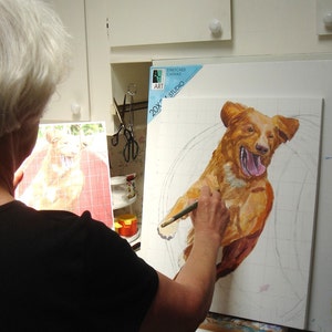 Red Cow Art Print Just Before Sunset Painting by Dottie | Etsy