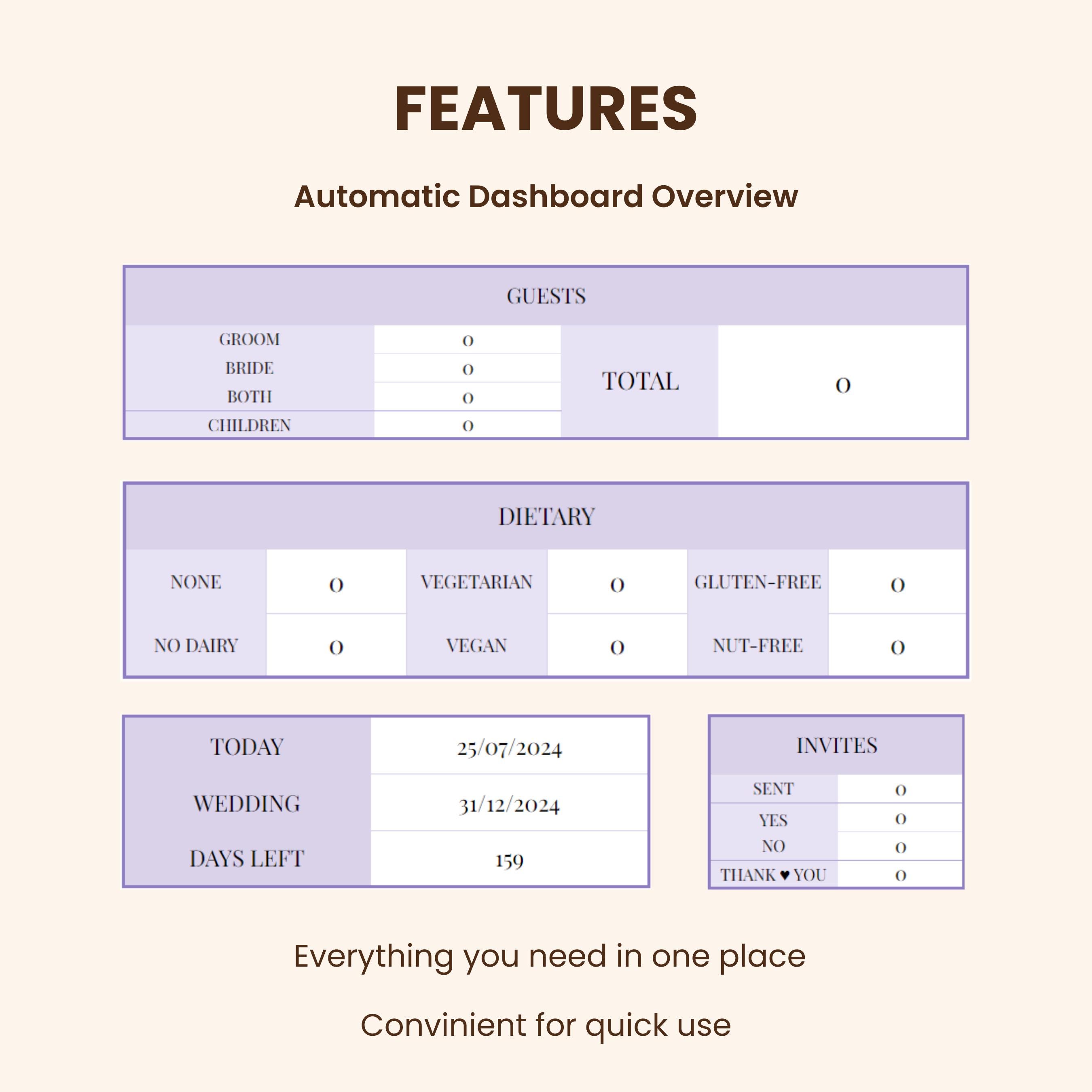 Digital Guest List for Wedding Event | Wedding Guest List Tracker ...