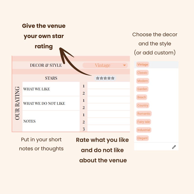 Wedding Planning Spreadsheet | Venue Comparison Tool for Google Sheets ...