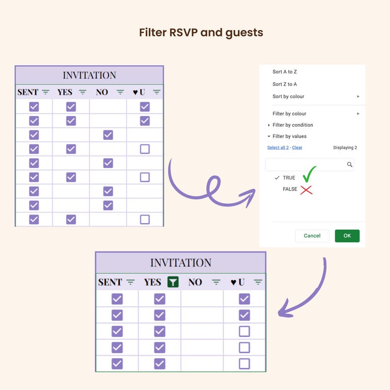 Digital Guest List for Wedding Event | Wedding Guest List Tracker ...