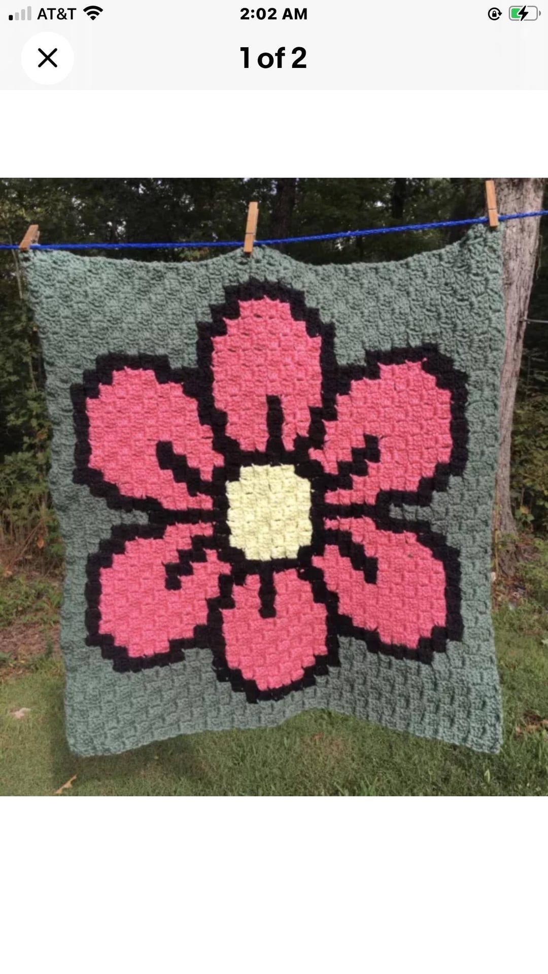 Wild Rose Flower Crochet Baby Blanket - Double-sided C2C Throw 25. X 28 ...