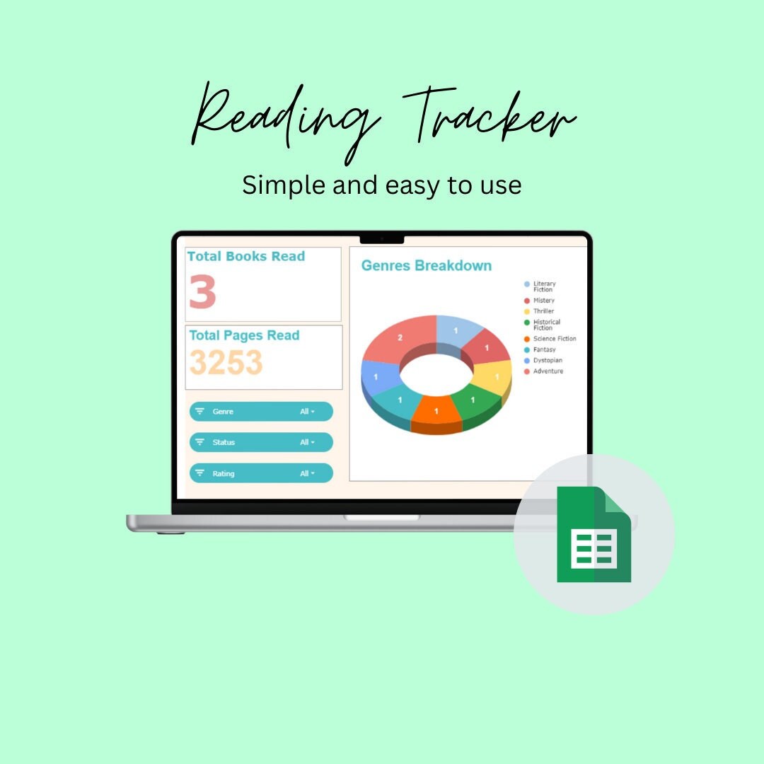 Book Tracker Spreadsheet, Reading Tracker, Digital Reading Tracker ...