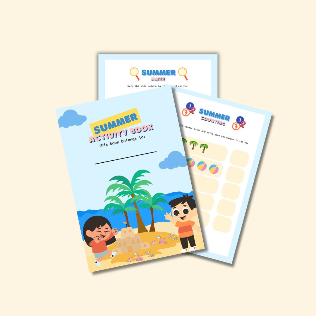 Summer Printable Activity Book for Kids - Etsy