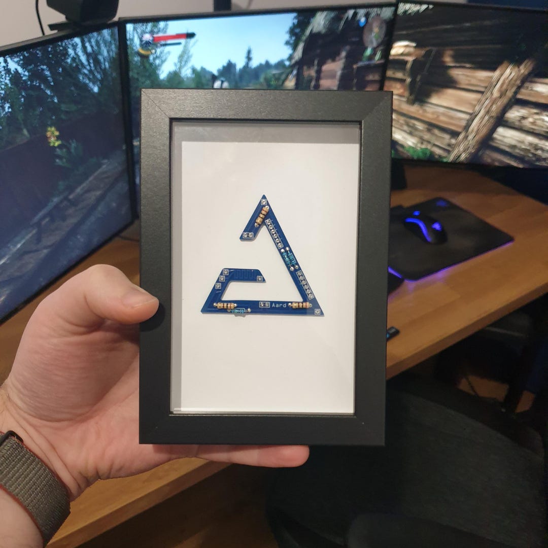 Aard Sign PCB Art – Witcher-inspired Framed Circuit Board Decor - Etsy