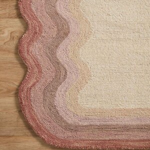 Scallop Wavy Shaped Hand Tufted Irregular Solid Color Area Rug 100% New ...