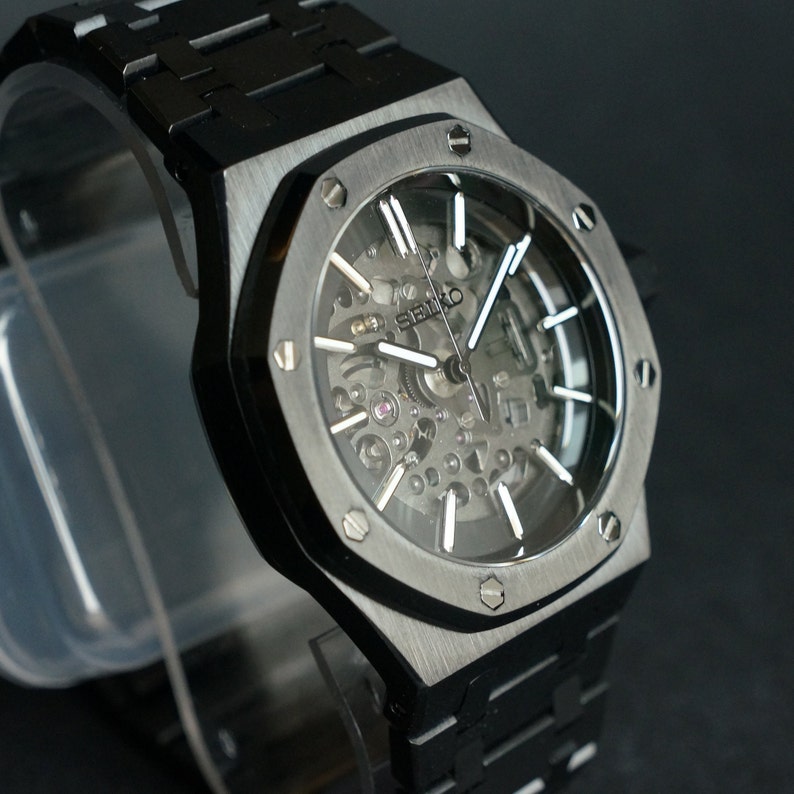 Luxury Skeleton 'black Ghost'watch Seiko MOD NH 72 Movement - Etsy