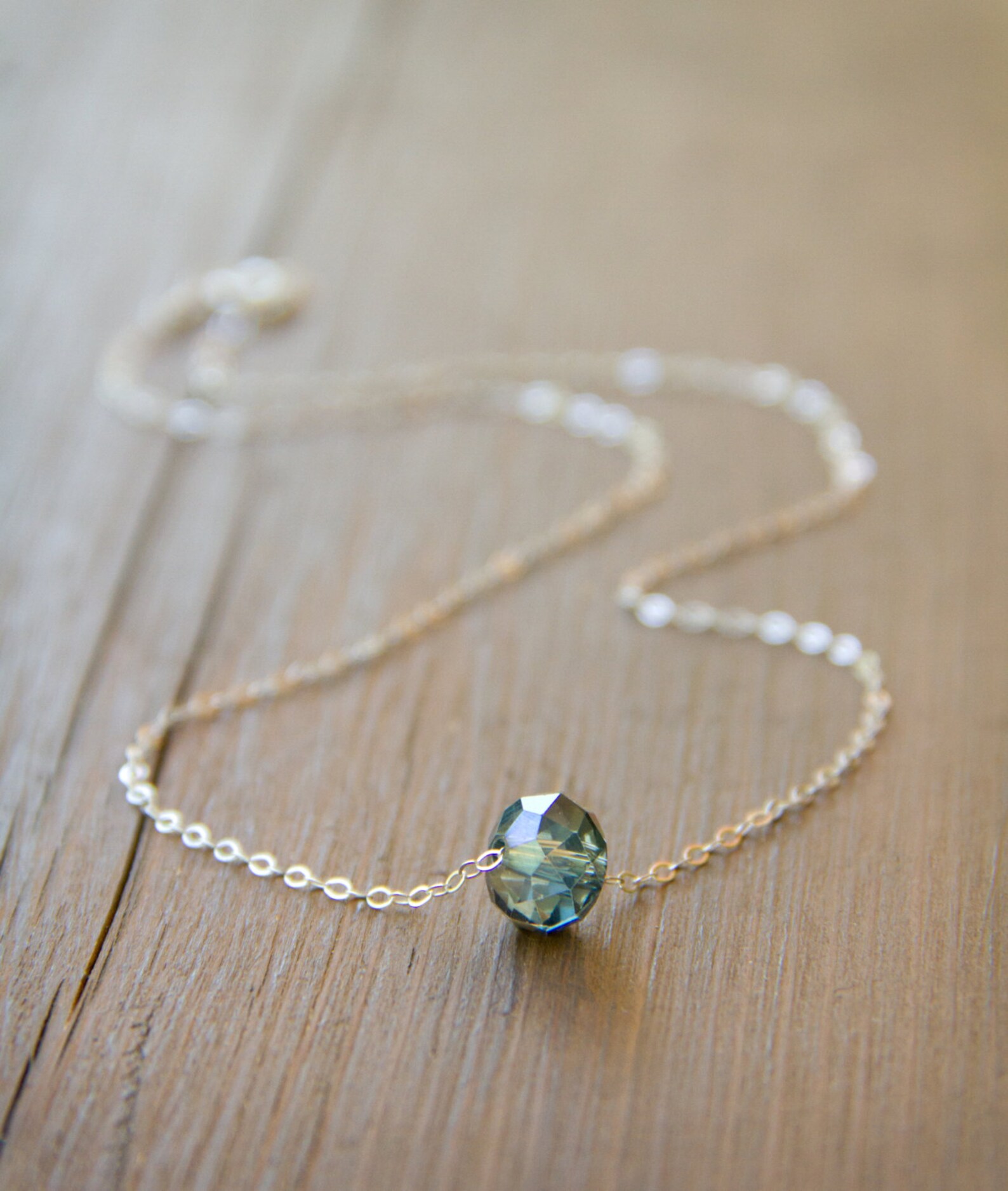 Chinese Crystal December Birthstone Necklace - Clear and Sparkling Dark ...