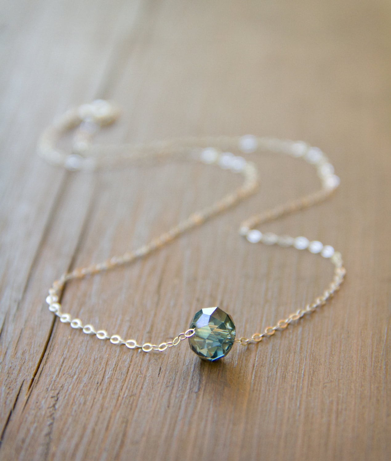 Chinese Crystal December Birthstone Necklace - Clear and Sparkling Dark ...