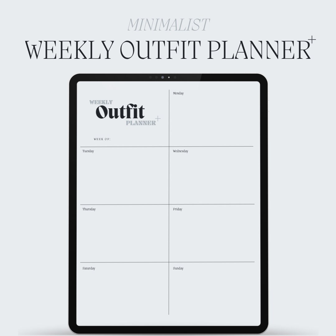 Weekly Outfit Planner Printable Minimalist Light Dark Goodnotes iPad ...