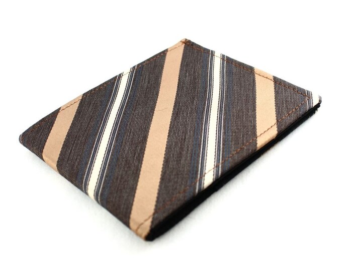 Necktie Wallet Recycled Tan Striped Tie - Etsy