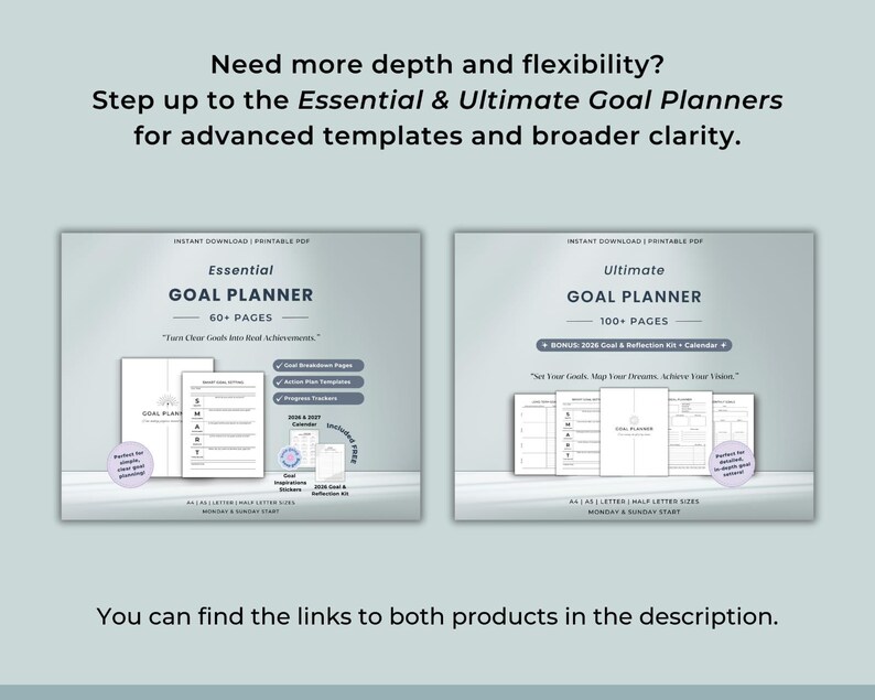 Goal Setting Planner | Printable SMART Goal Planning | Break It Down ...