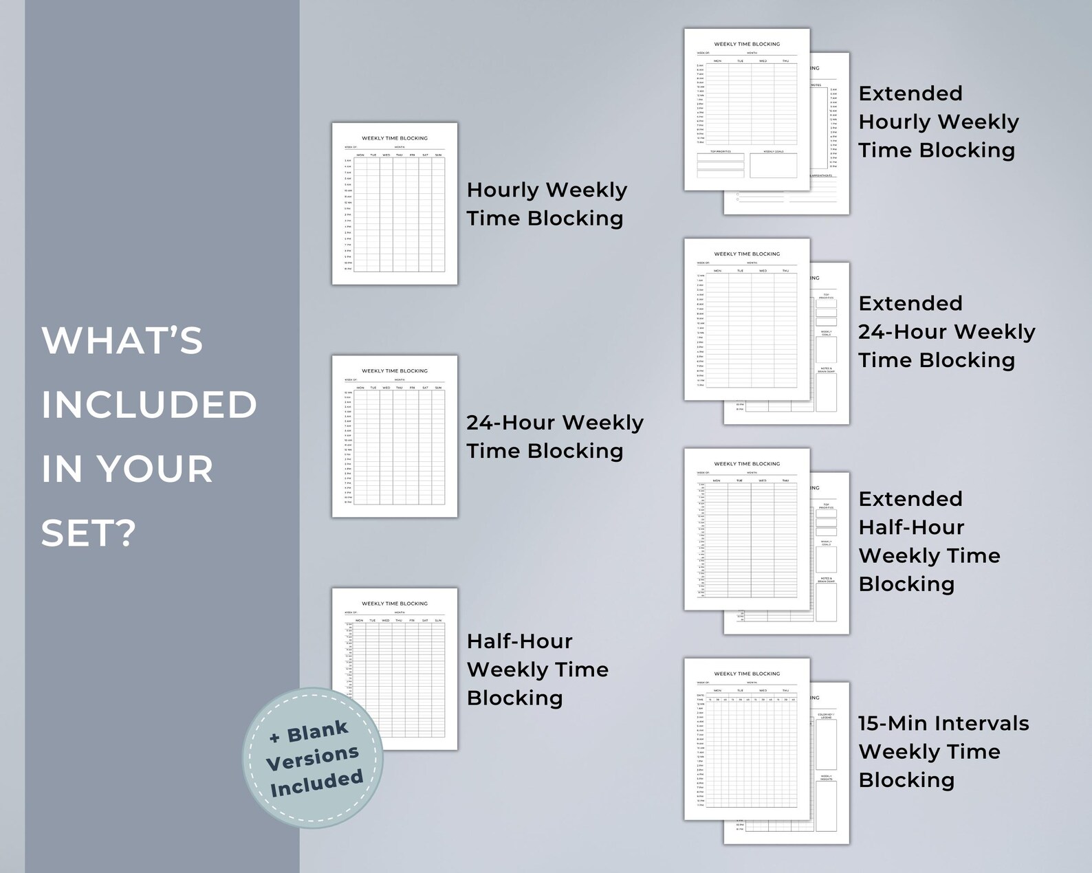 Weekly Time Blocking Set | Printable Hourly Weekly Schedule | Bonus ...