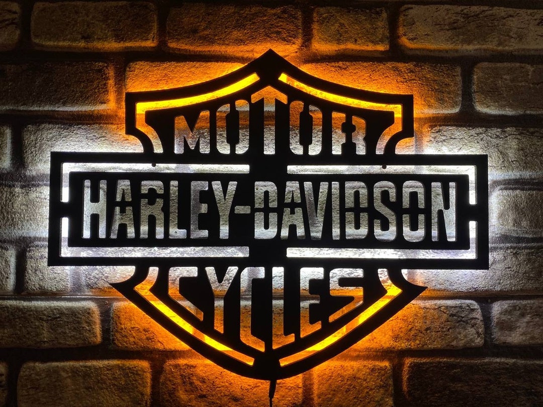 Harley Davidson Led Sign Harley Davidson Wall Decor Home Wall Decor ...