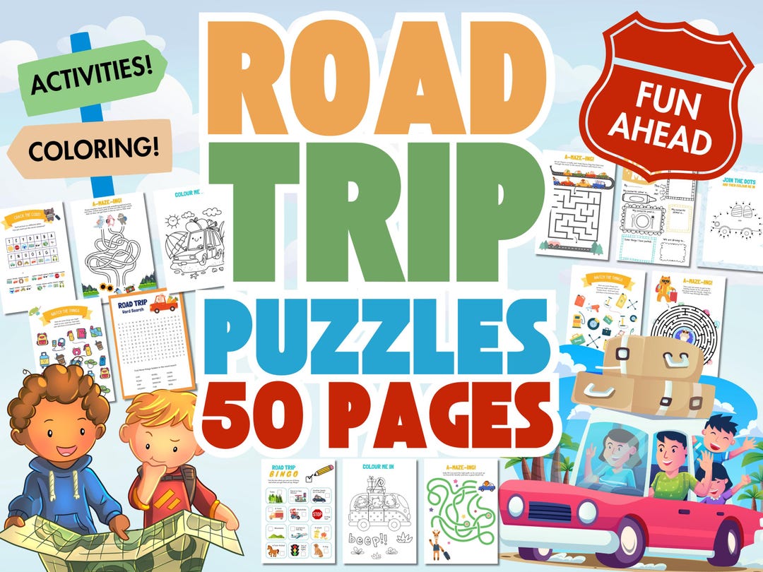 Ultimate Road Trip Puzzle Pack | 50 Page Activity Bundle | Printable ...