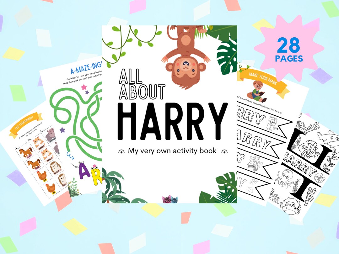 Custom Activity Book Instant Download | Harry | Personalized Printables ...
