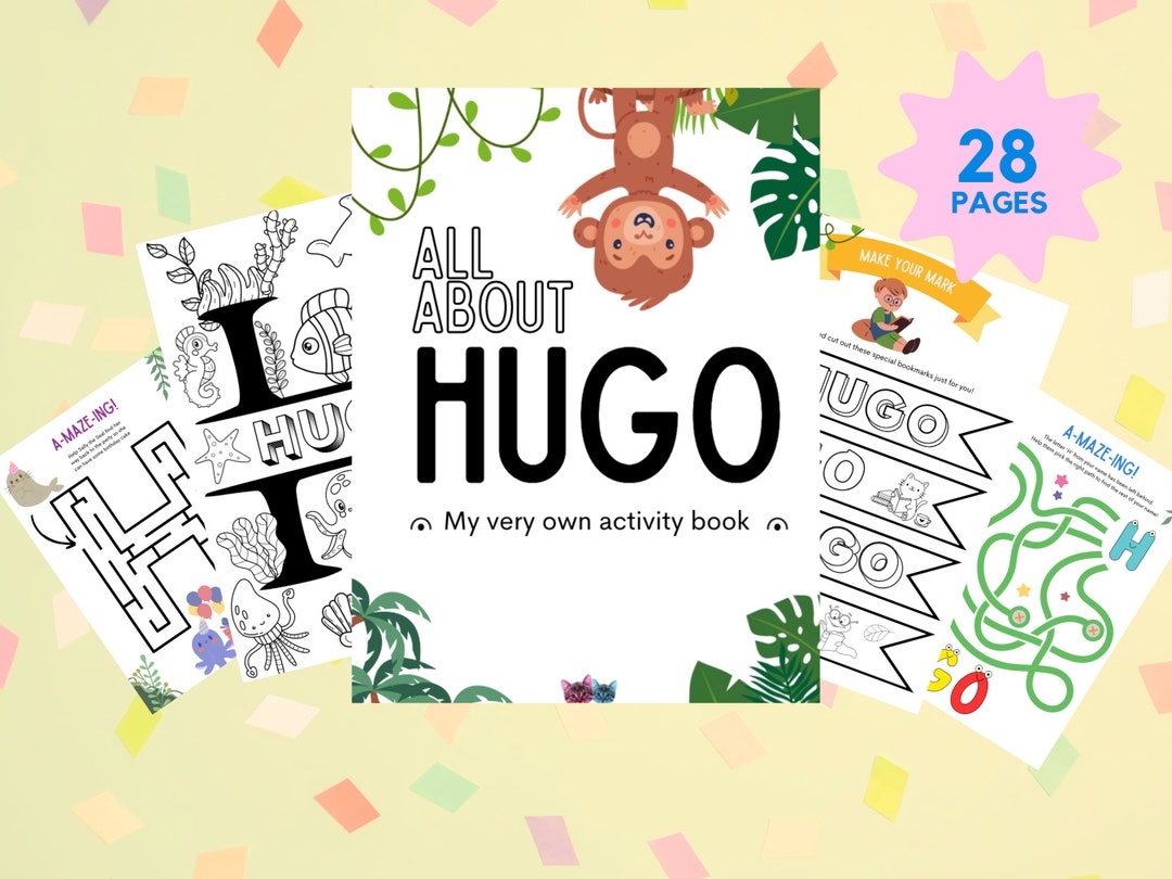 Custom Activity Book Instant Download | Hugo | Personalized Printables ...