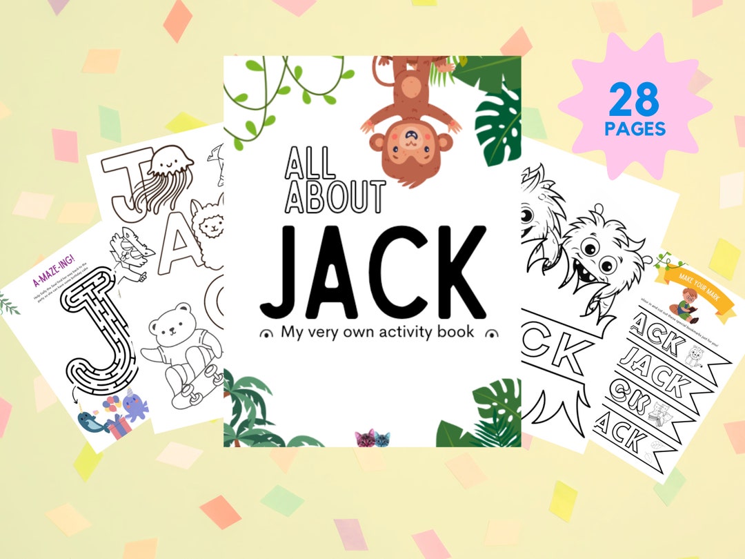 Custom Activity Book Instant Download | Jack | Personalized Printables ...