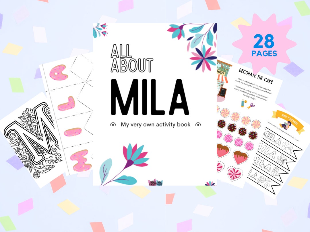 Custom Activity Book Instant Download | Mila | Personalized Printables ...