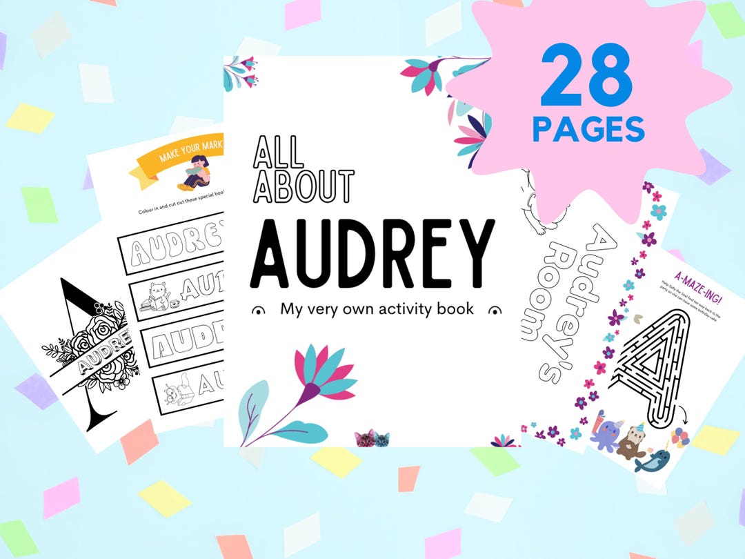 Custom Activity Book Instant Download | Audrey | Personalized ...