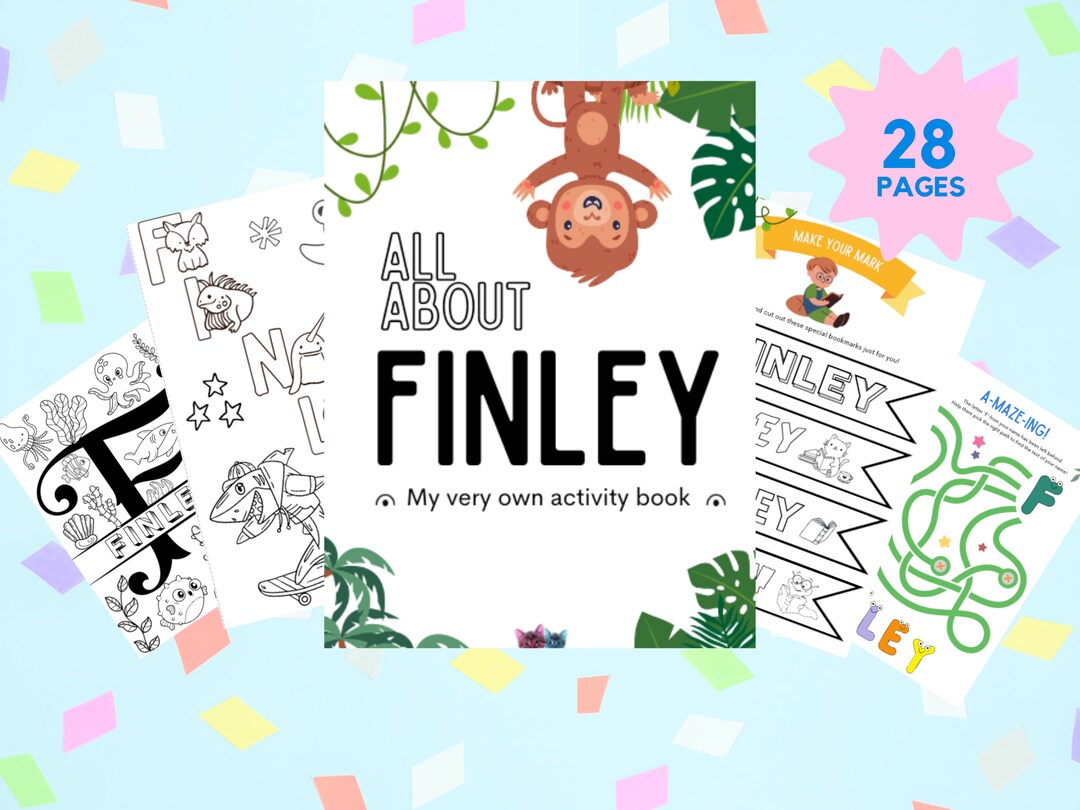 Custom Activity Book Instant Download | Finley | Personalized ...