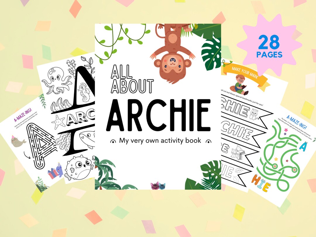 Custom Activity Book Instant Download | Archie | Personalized ...