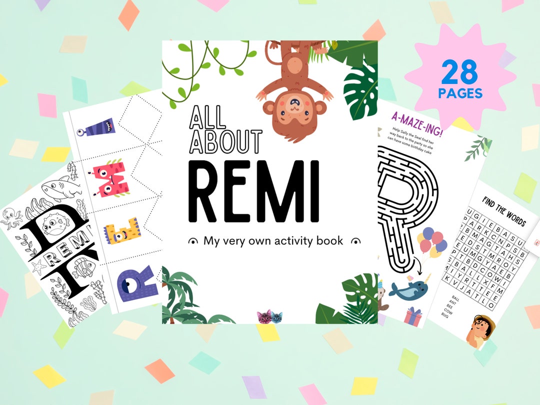 Custom Activity Book Instant Download | Remi | Personalized Printables ...
