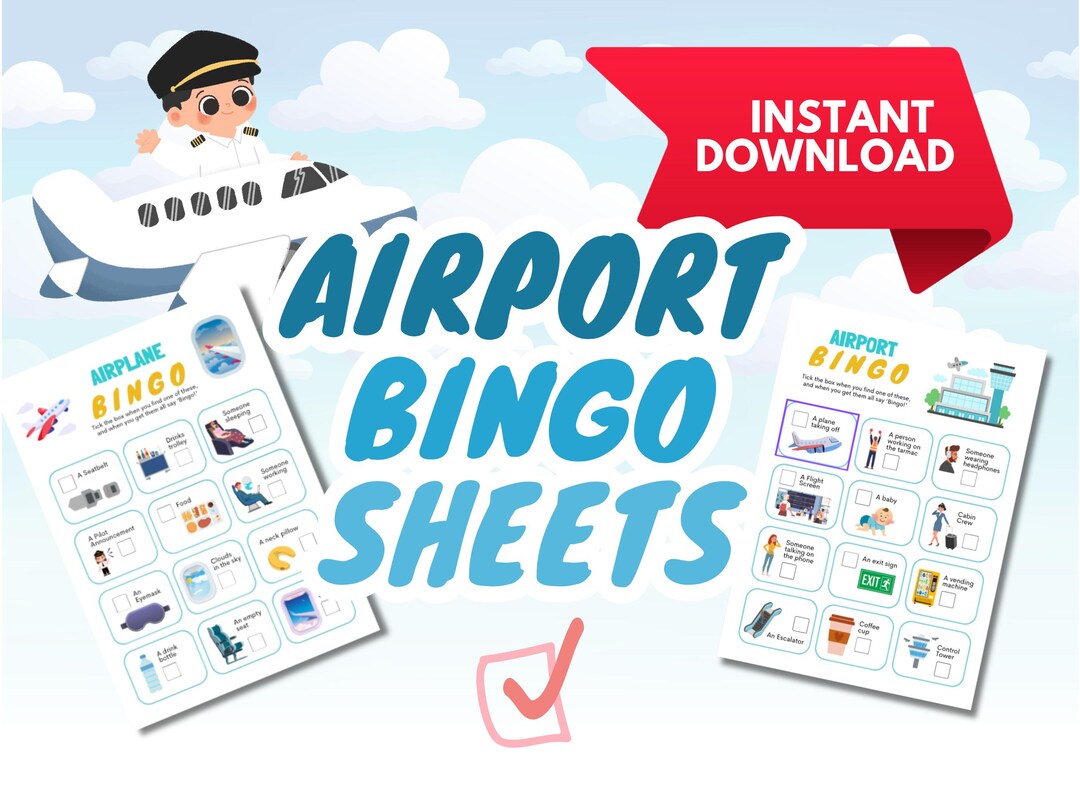 Air Travel Bingo Cards | Printable PDF | Kids Fun Travel Activity - Etsy