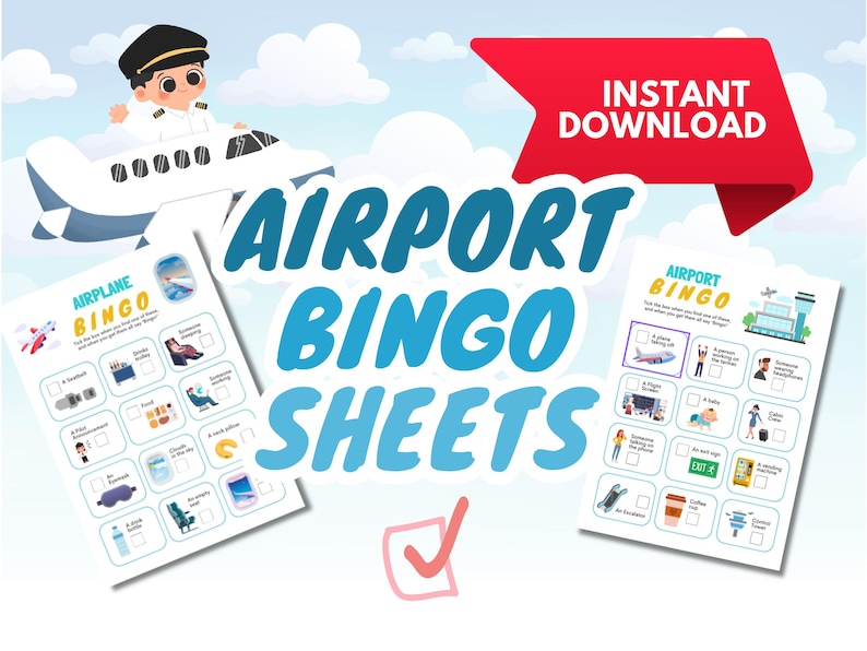 Air Travel Bingo Cards | Printable PDF | Kids Fun Travel Activity - Etsy