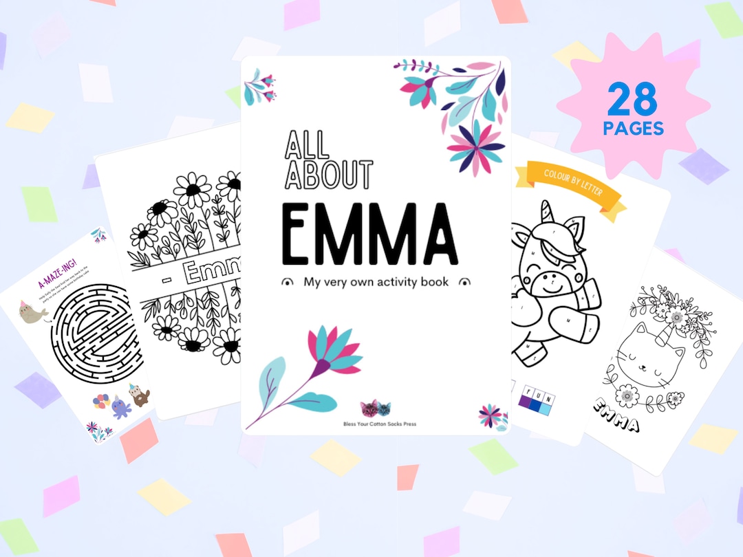 Custom Activity Book Instant Download | Emma | Personalized Printables ...