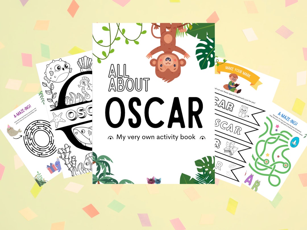 Oscar Personalised Activity Book Instant Download Digital Printable ...