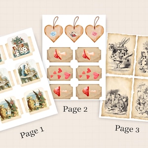 Alice in Wonderland Junk Journal Ephemera PDF | 12 A4 Pages | Digital ...
