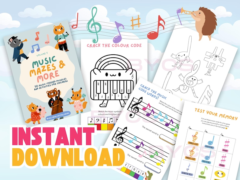 Music Puzzle Pack Volume 1 | 45 Page Activity Bundle | Printable PDF ...