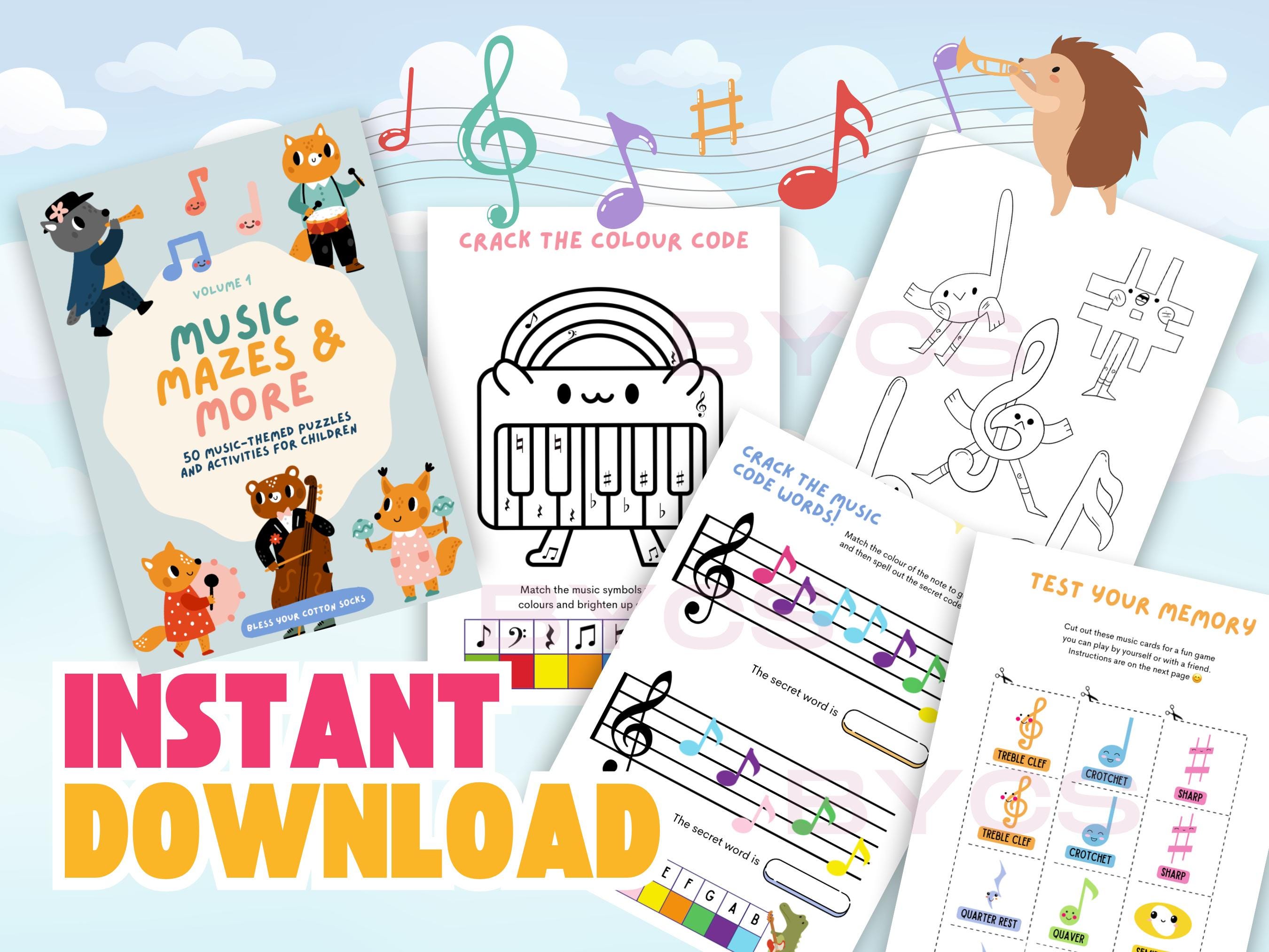 Music Puzzle Pack Volume 1 | 45 Page Activity Bundle | Printable PDF ...