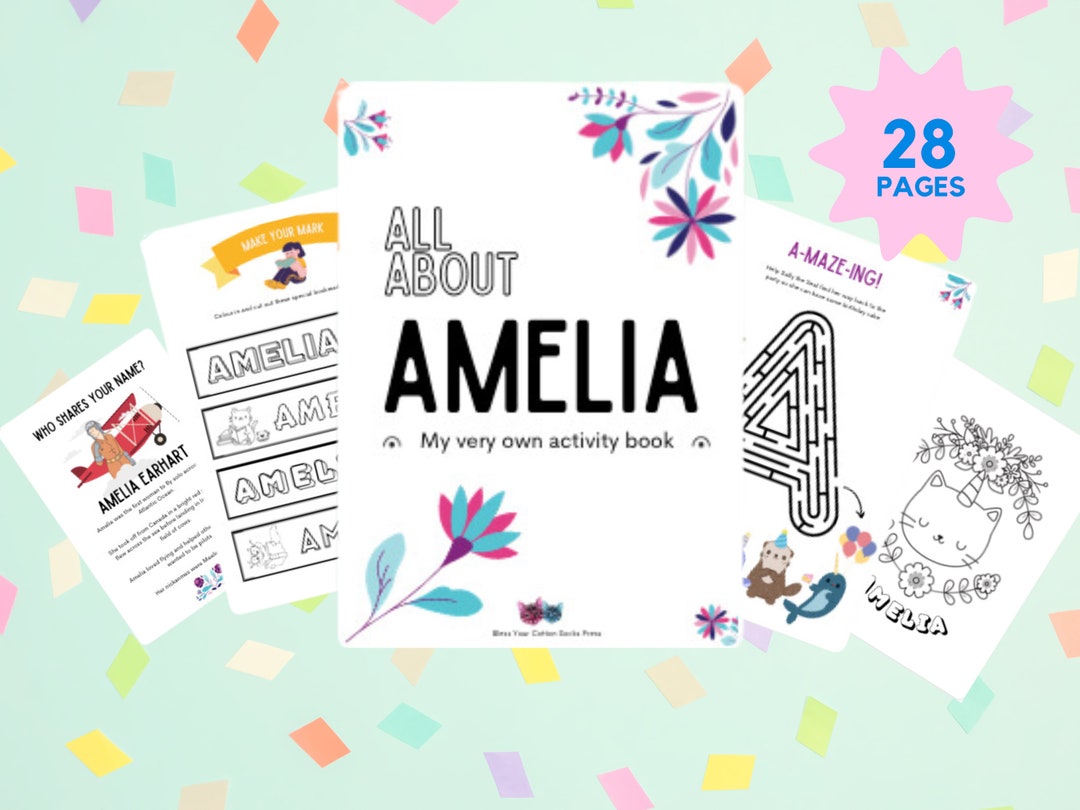 Custom Activity Book Instant Download | Amelia | Personalized ...