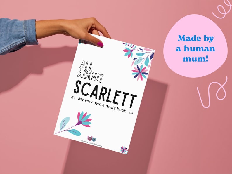 Custom Activity Book Instant Download | Scarlett | Personalized ...