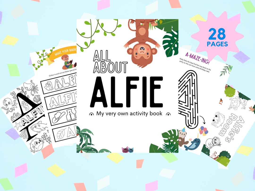 Custom Activity Book Instant Download | Alfie | Personalized Printables ...