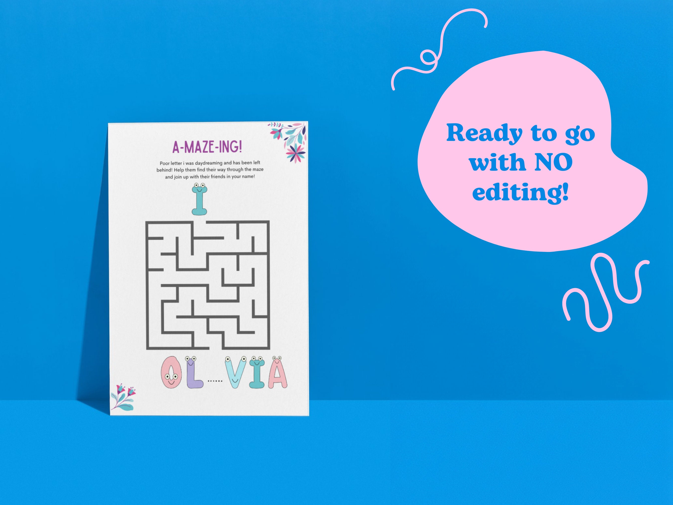 Custom Activity Book Instant Download | Olivia | Personalized ...